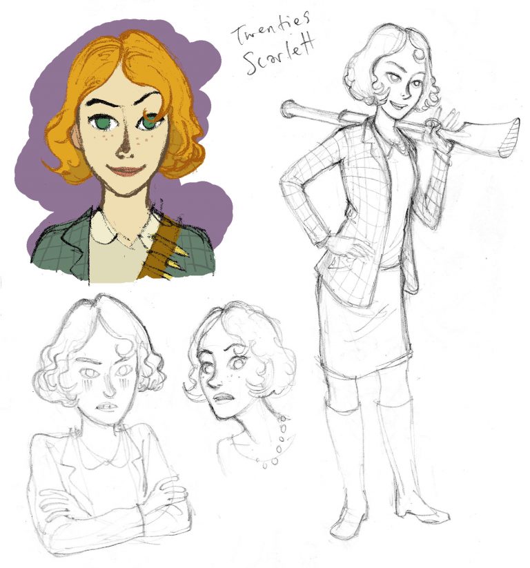 sketches of Scarlett Hart by Thomas Taylor